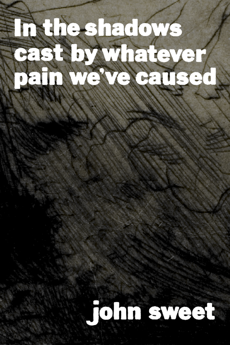 In the shadows cast by whatever pain we've caused, by john sweet - Bottlecap Press